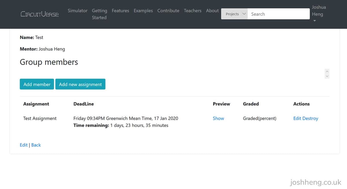 Creating Logic Circuits In Circuitverse Josh Heng